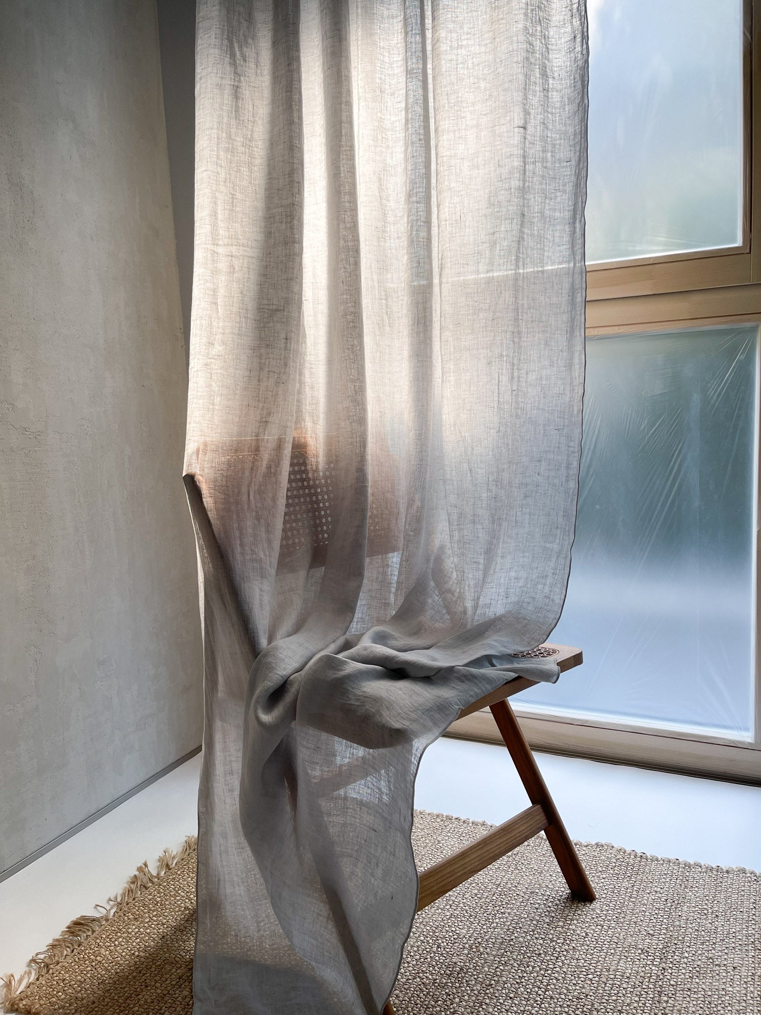 Light Gray Sheer Linen Curtains – Soft & Elegant Linen Drapes – Linen Notes
