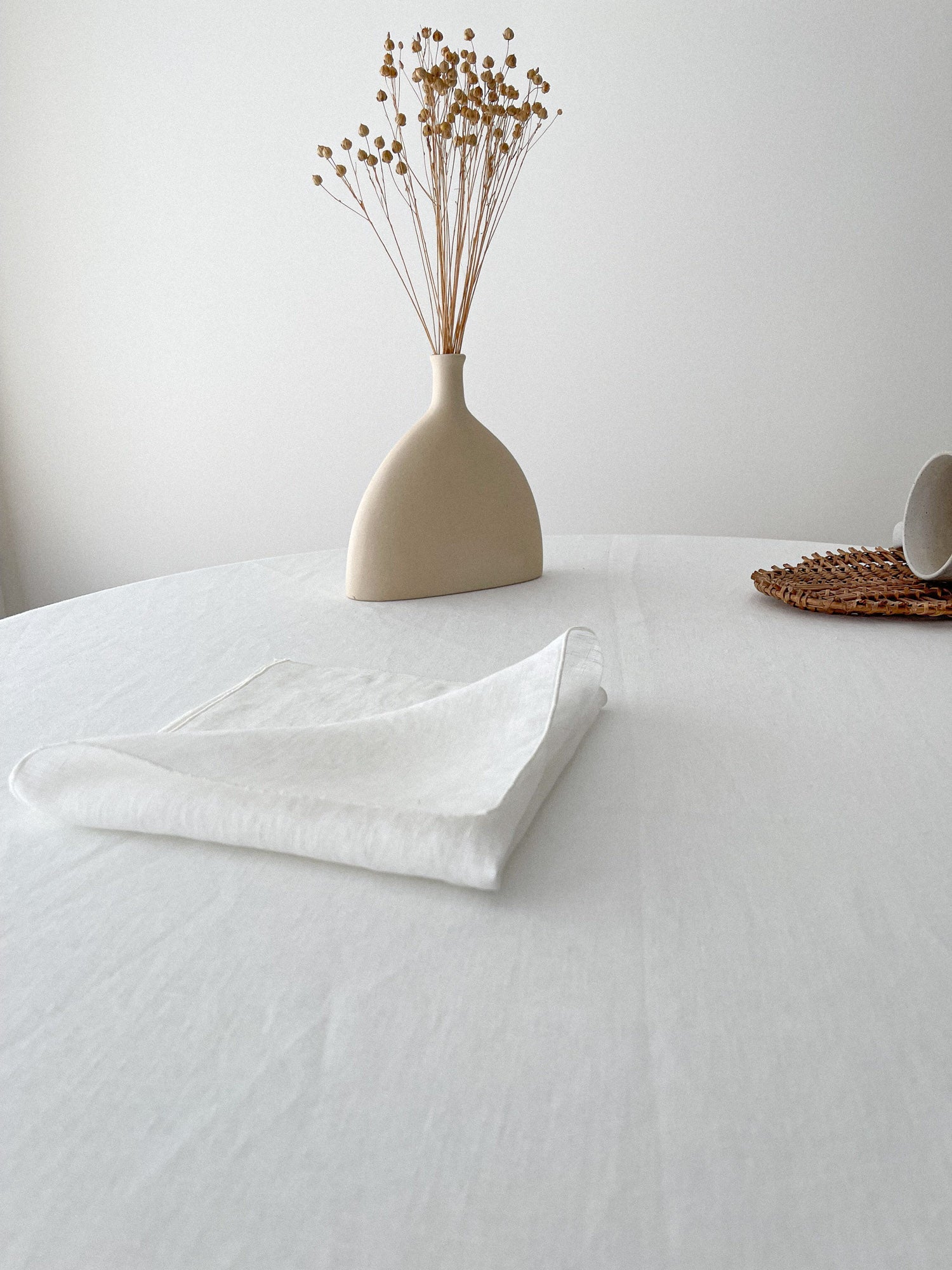 Off White Washed Linen Napkins with Stitch Edges | Linen Notes