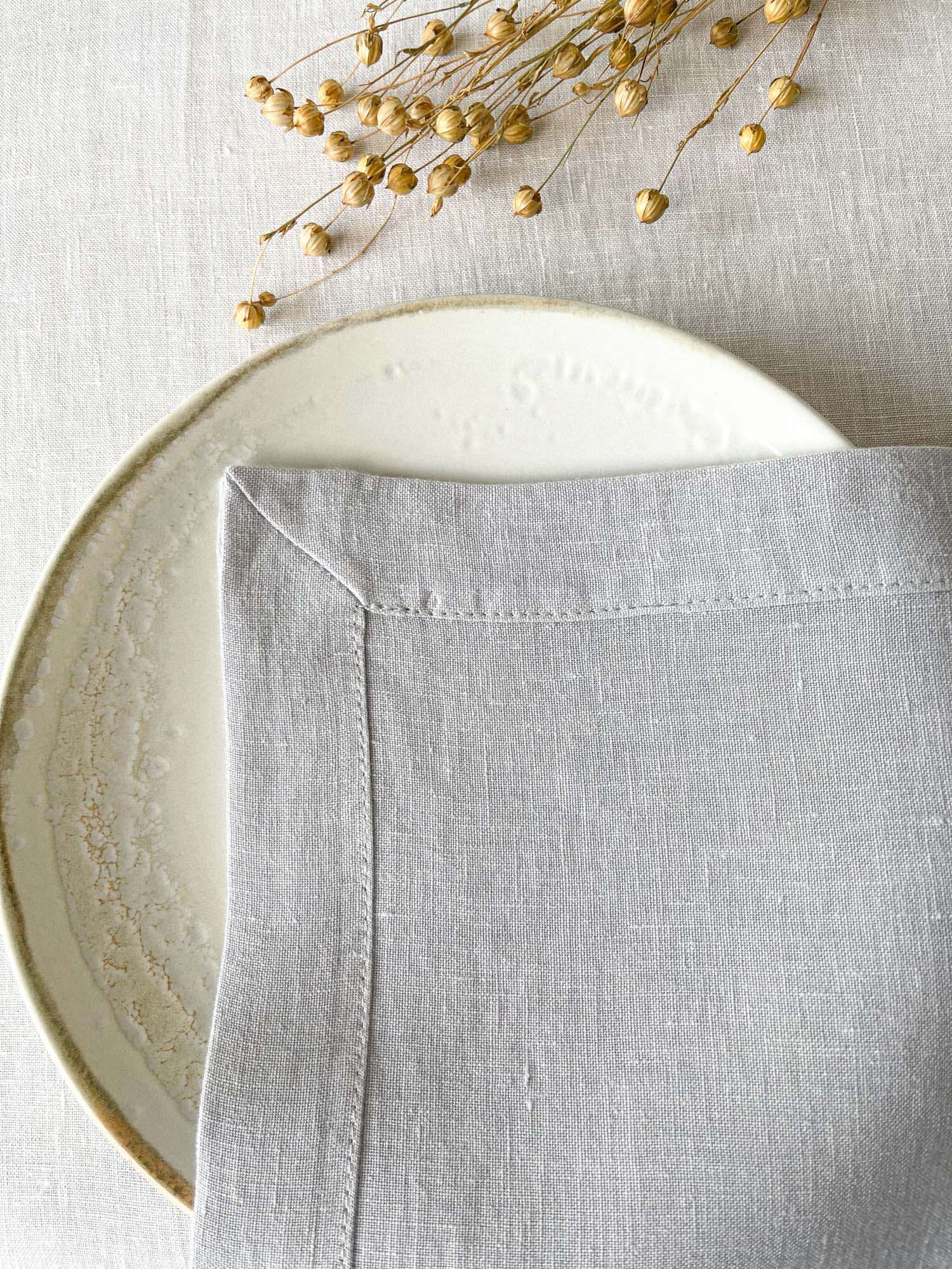 Light Grey Linen Napkins | Linen Notes