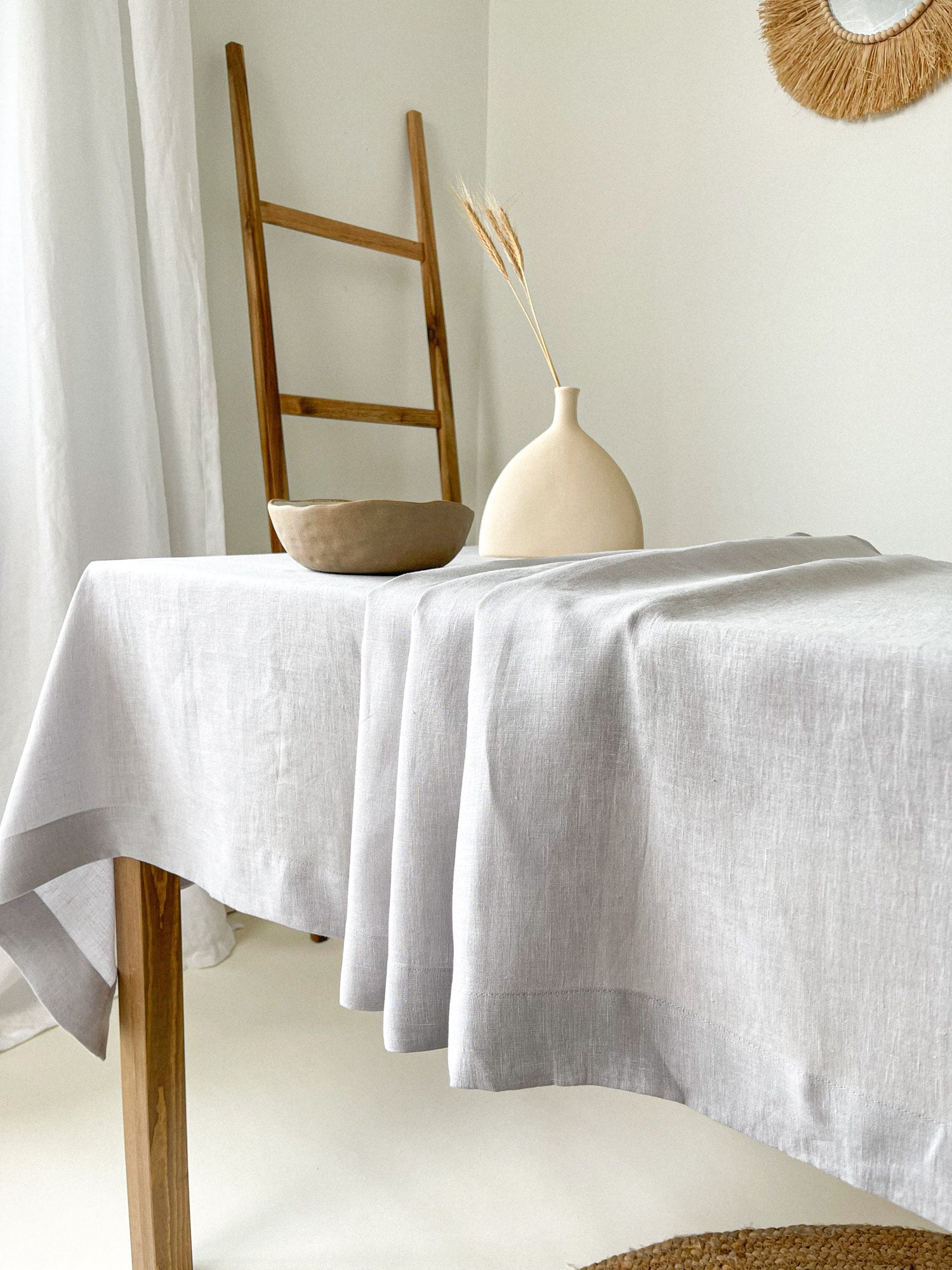 Light Grey Linen Tablecloth | Linen Notes