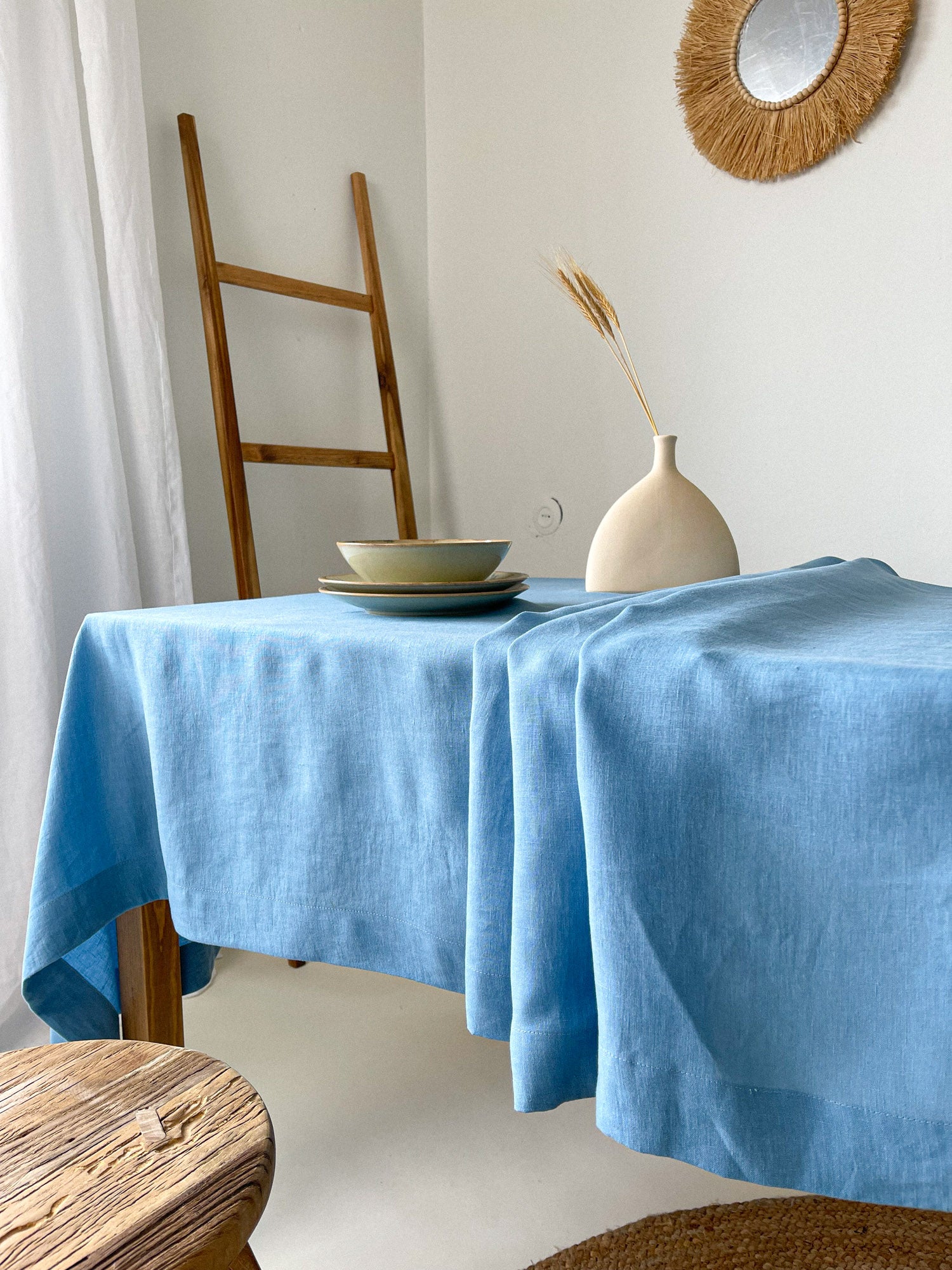 Light Blue Linen Tablecloth | Linen Notes