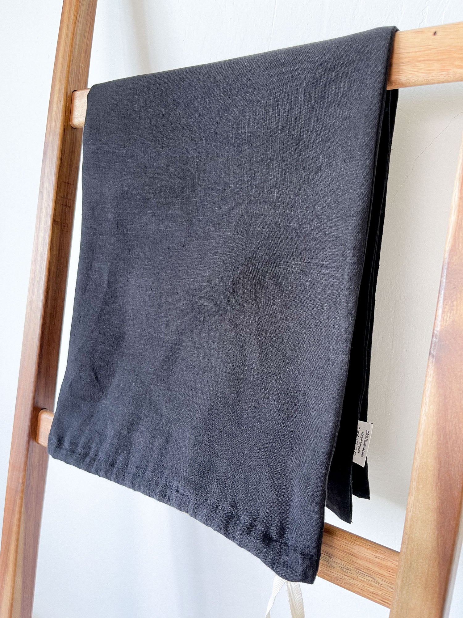 Black Linen Laundry Bag with Drawstring - Durable & Eco-Friendly ...