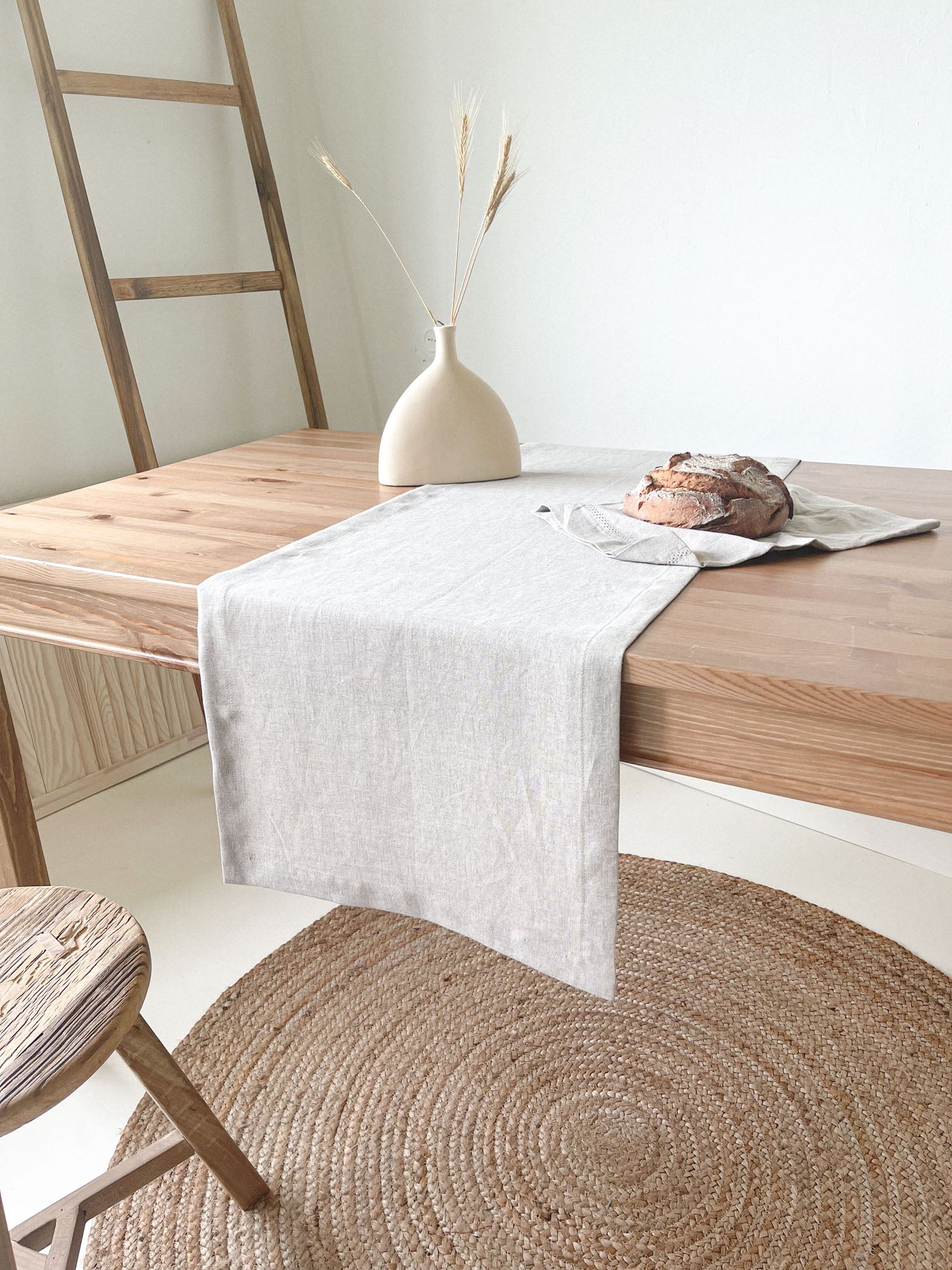 Beige Linen Table Runner | Linen Notes